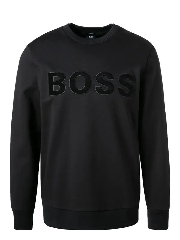Hugo Boss Logo Pattern Pullover Sweater - Black