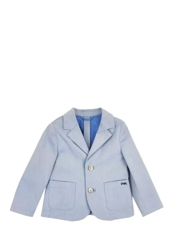 Emporio Armani Logo Single-breasted Blazer - Blue