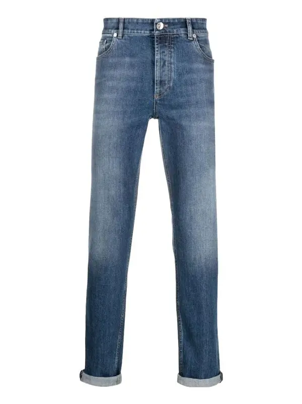Brunello Cucinelli Mid-rise Slim-fit Jeans - Blue
