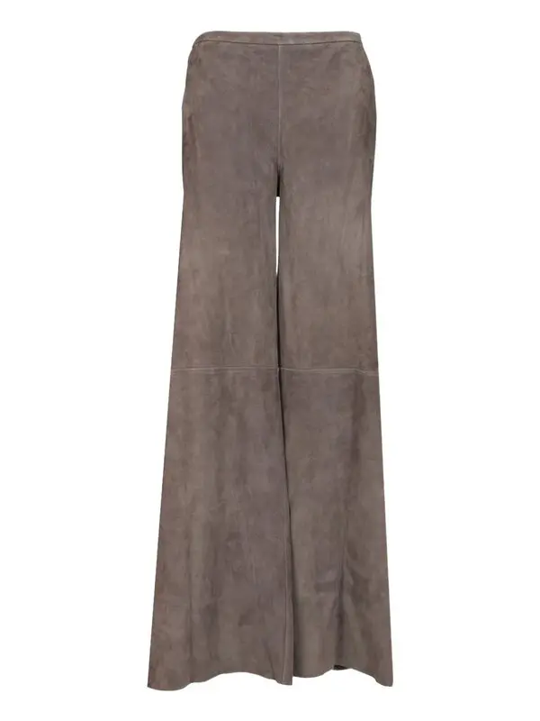 FORTE_FORTE Suede Wide Leg Trousers - Gray
