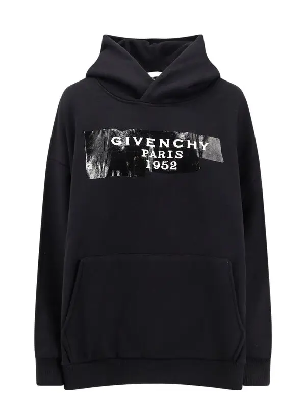 Givenchy Logo Printed Drawstring Hoodie - Black