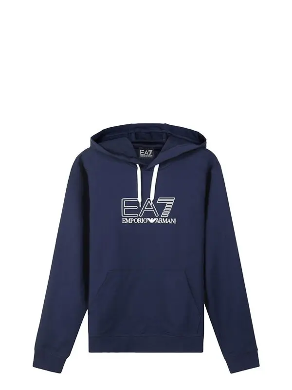 EA7 Logo Hooded Sweater - Blue