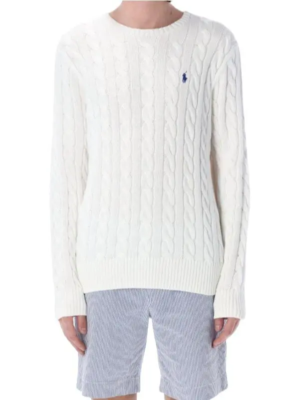 Polo Ralph Lauren Crew Neck Long-sleeved Sweater - White