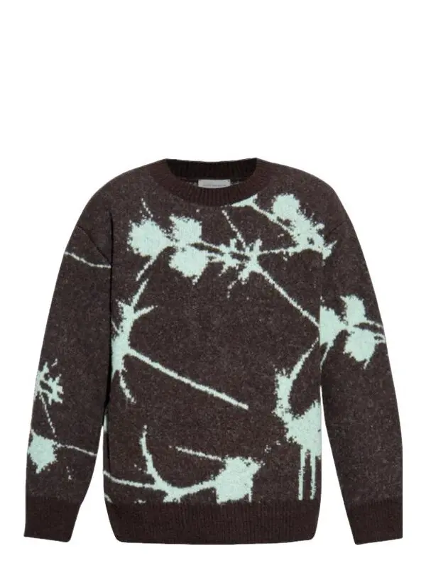 Dries Van Noten Long Sleeve Sweater With Graphic Print - Black