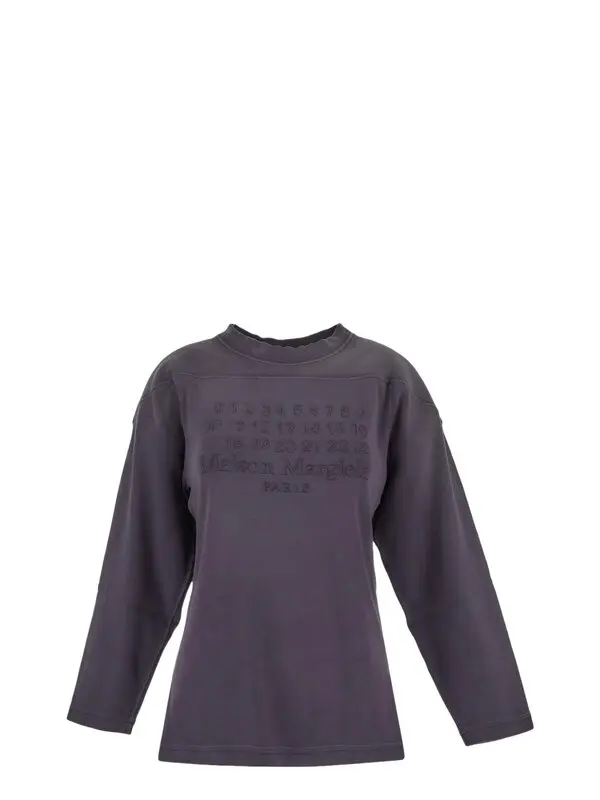 MAISON MARGIELA Long-sleeved Crewneck Sweatshirt With Embroidered Logo - No