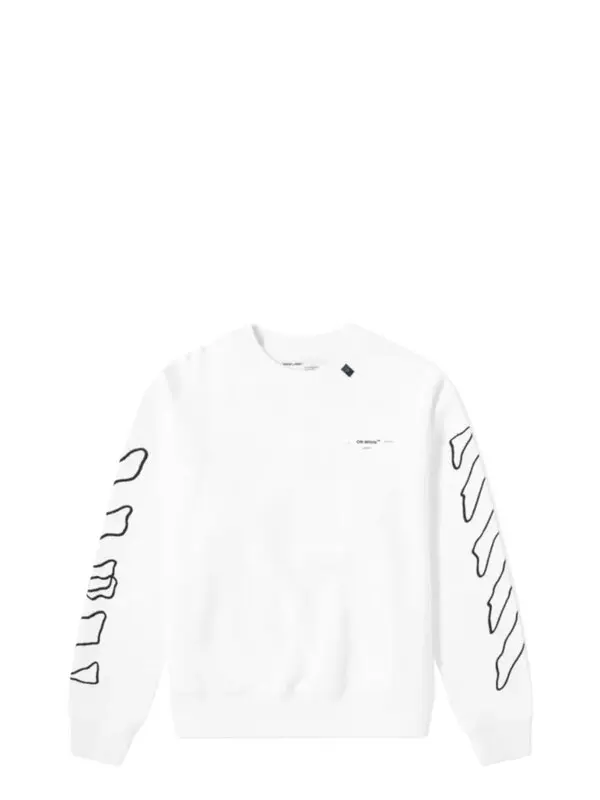Off-White Twisted Line Arrow Pullover Hoodie - White