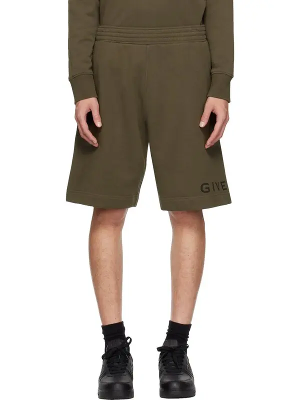 Givenchy Logo Printed Bermuda Shorts - Khaki