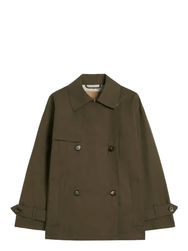 Max Mara Zeno Double-breasted Mini Trench Coat - Green