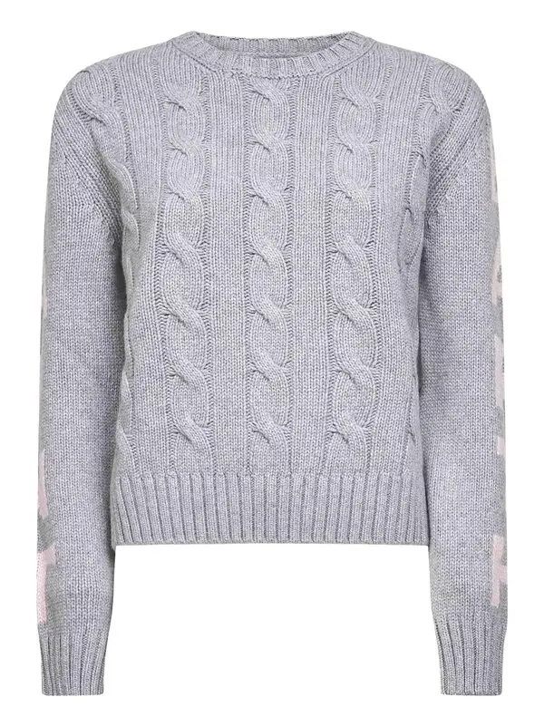 MC2 SAINT BARTH Cable Knit Crew Neck Sweater - Gray