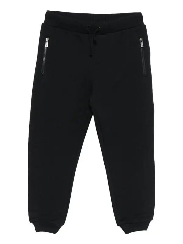 Moschino Drawstring Track Pants With Zip Pockets - Black