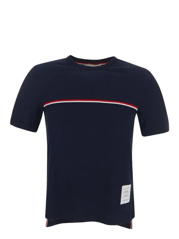 Thom Browne Rwb Striped Crewneck T-shirt - Blue