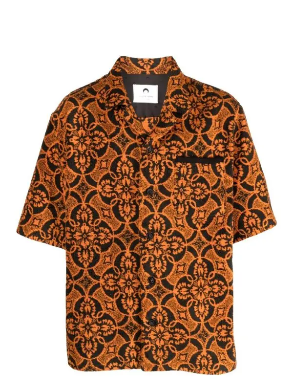 MARINE SERRE Logo Short-sleeved Shirt - Brown