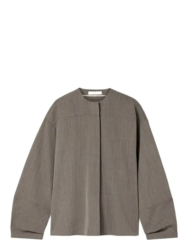 Co Melange Oversized Twill Shirt - Brown