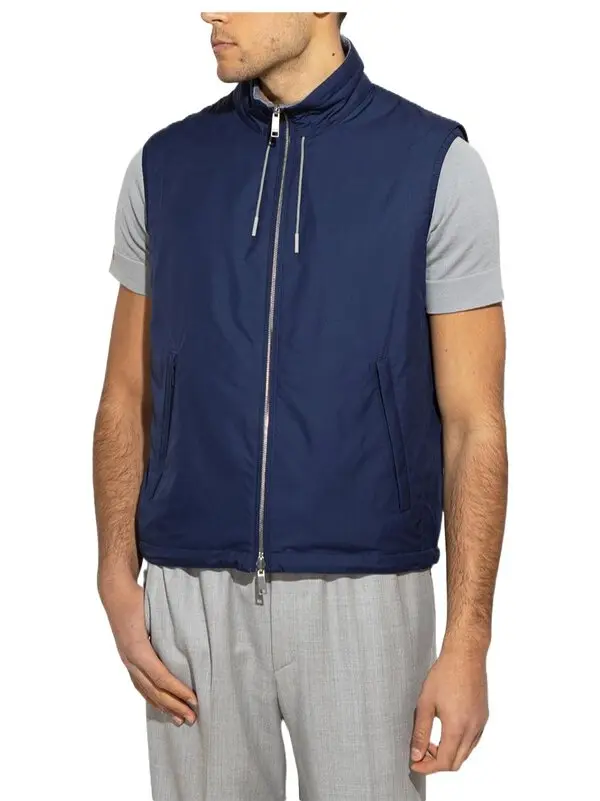 Zegna Reversible Zip-up Vest - Blue