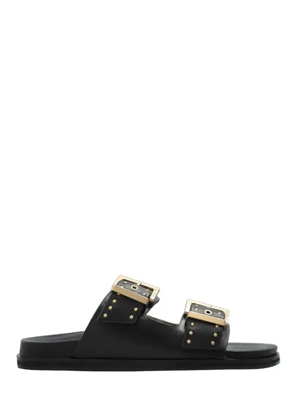 ALLSAINTS Magda Buckled Flat Sandals - Black