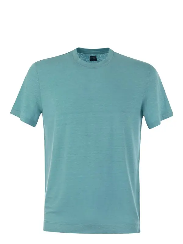 Fedeli Vintage Linen T-shirt - Blue