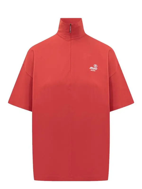 MSGM High Neck Jersey T-shirt - Red