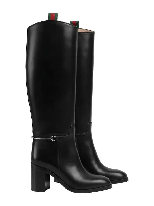 Gucci Slim Horsebit Boots - Black