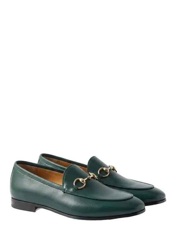 Gucci Jordaan Horsebit Loafers In Leather - Green