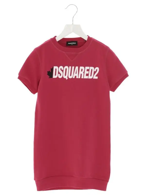Dsquared2 Teen Logo-print Short-sleeve T-shirt Dress - Red