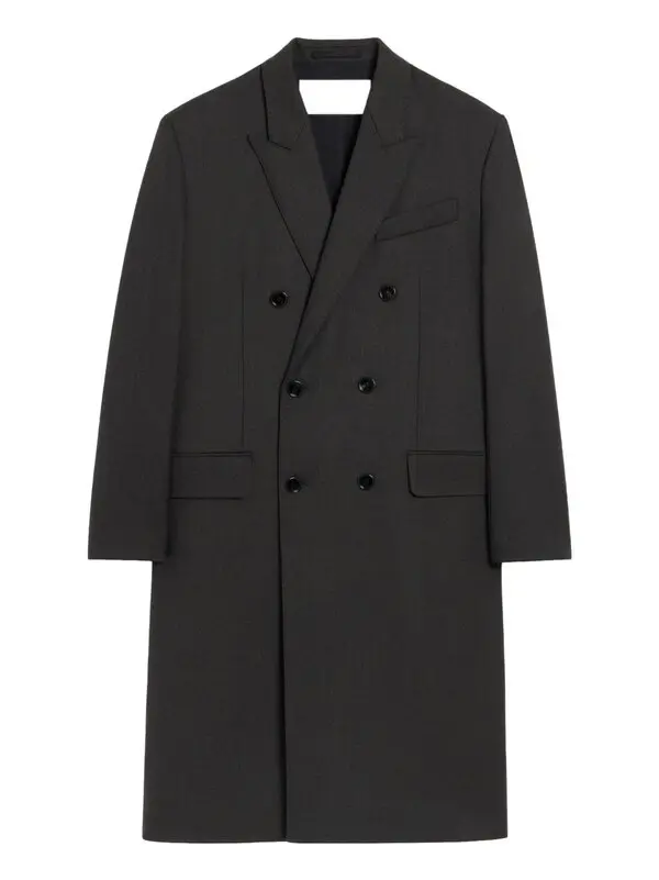 Ami Double-breasted Straight Coat - Charcoal-grey