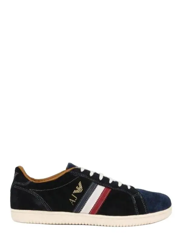 Emporio Armani Suede Lace-up Sneakers - Black