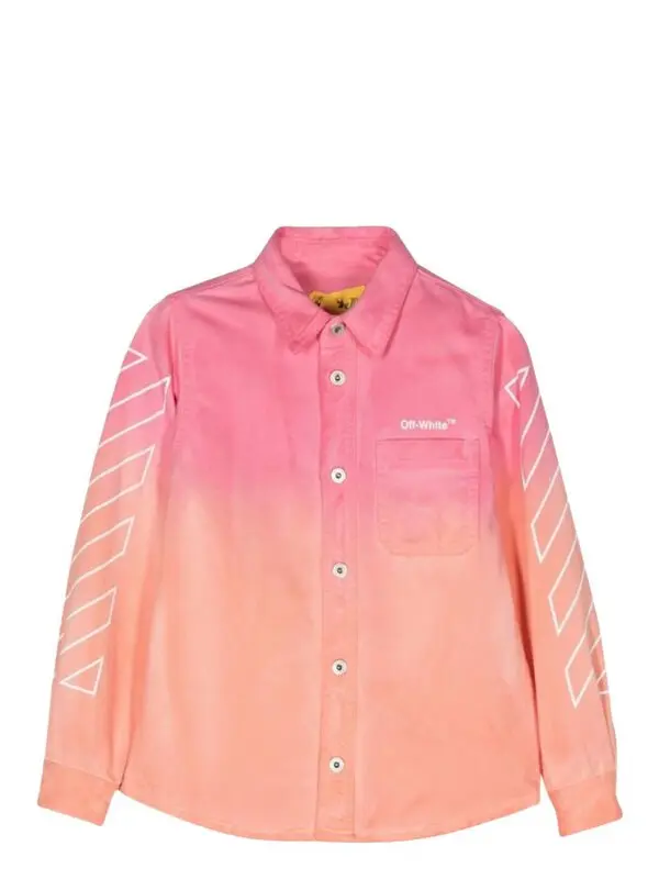 Off-White Tie-dye Effect Long-sleeve Shirt - Pink