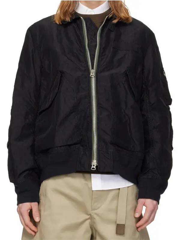 Sacai Zip-up Bomber Jacket - Black