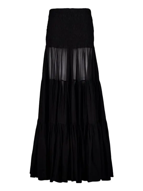 Saint Laurent Ruffled Maxi Skirt - Black
