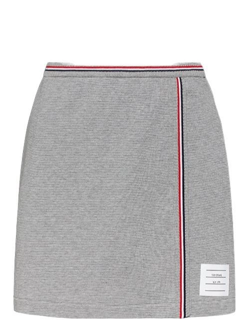 Thom Browne Waffle Mini Wrap Skirt With Grosgrain Detail - No