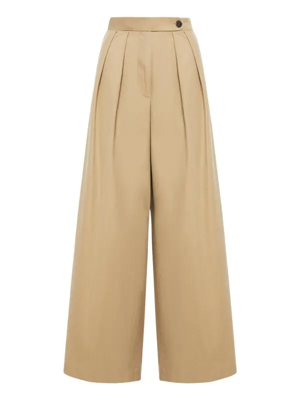 Dries Van Noten Wide-leg Pleated Trousers - Beige