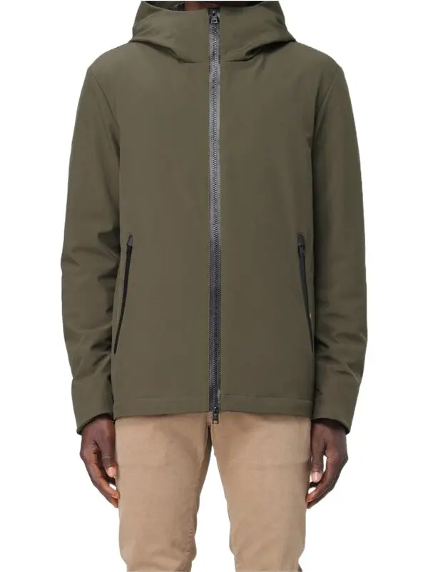 Woolrich Jacket With Hood And Zip Closure - Brown