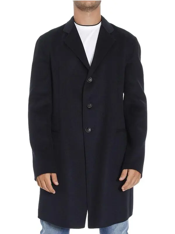 Emporio Armani Long-sleeved Lapel Coat - Black