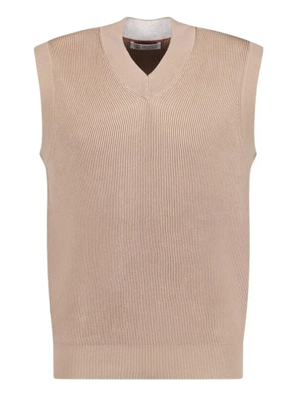 Brunello Cucinelli Sleeveless Knitted Vest - Nude
