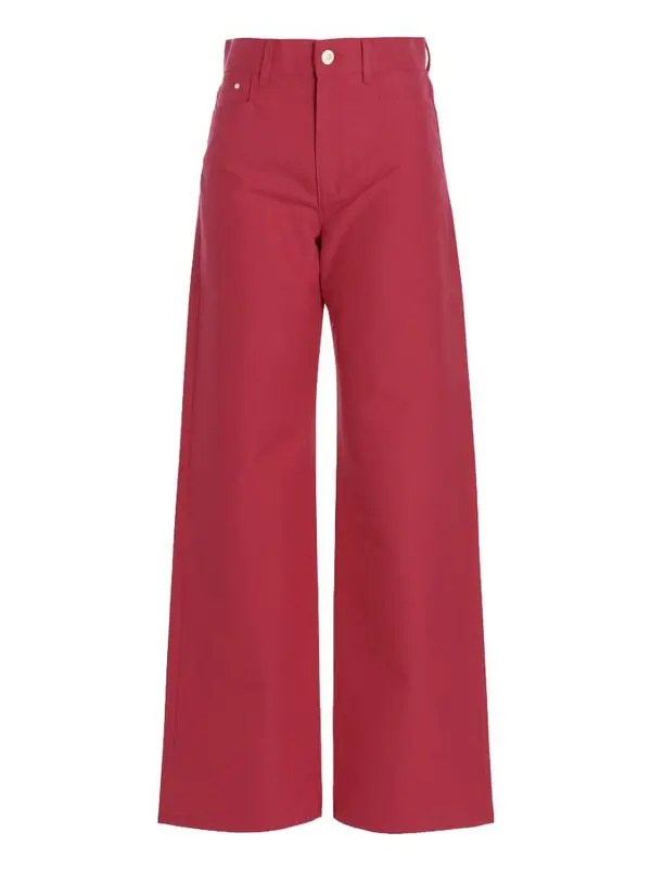 WANDLER Straight Trousers With Belt Ring - Red