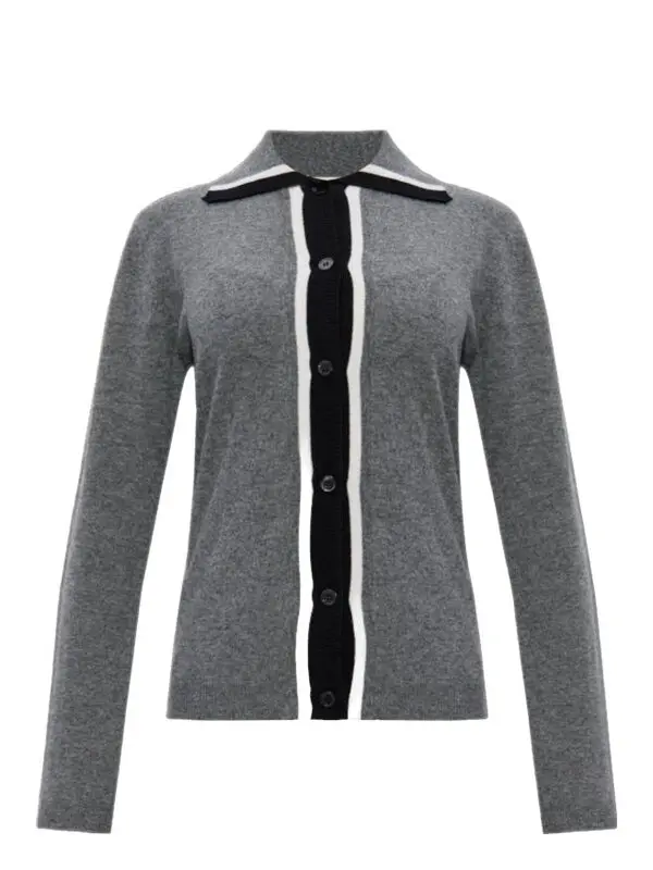 Marni Contrast Detail Knitted Cardigan - Black