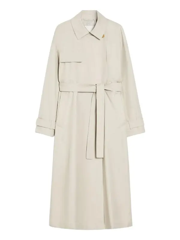Max Mara The Cube Strench Double-breasted Belted Coat - Ivory