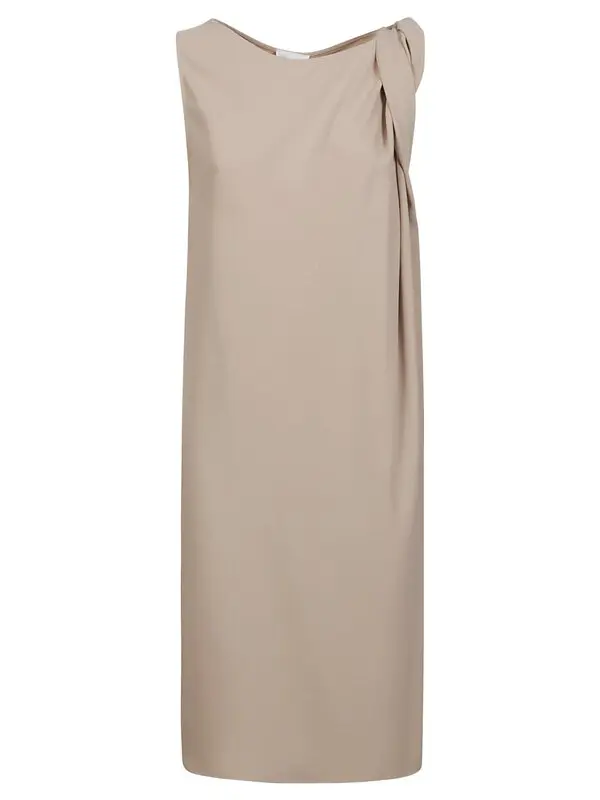 P.a.r.o.s.h Sleeveless Draped Detail Dress - Nude