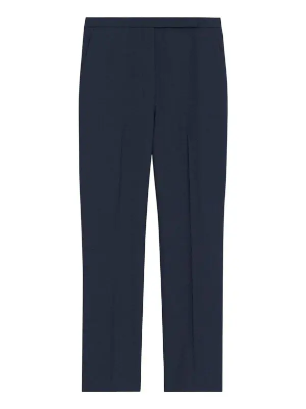Theory High-waisted Slim Cropped Wool Trousers - Black