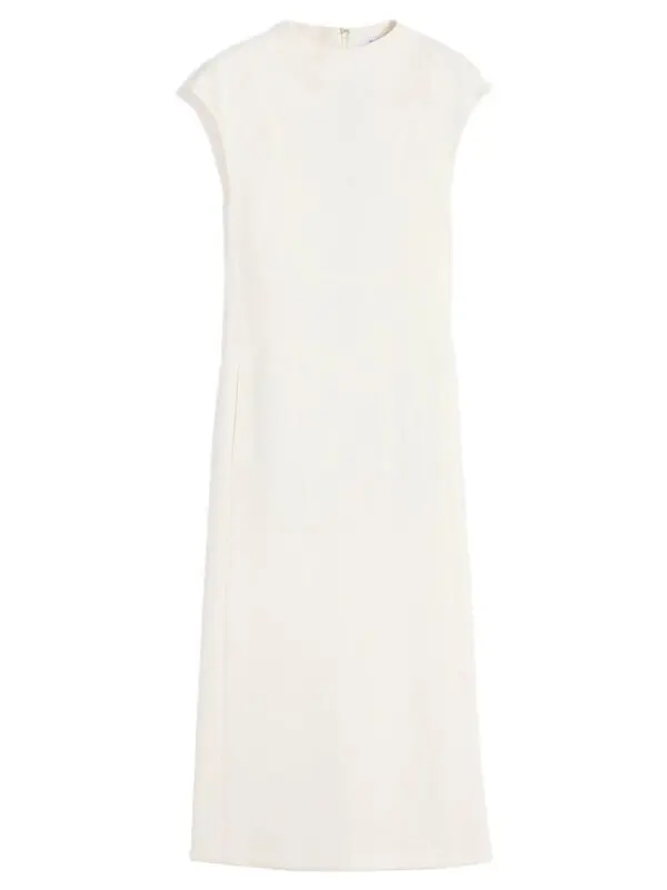 Max Mara Panelled Cap-sleeve Midi Dress - Ivory