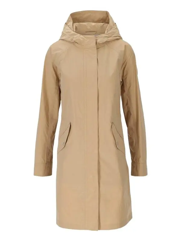 Woolrich Logo Hooded Coat - Nude