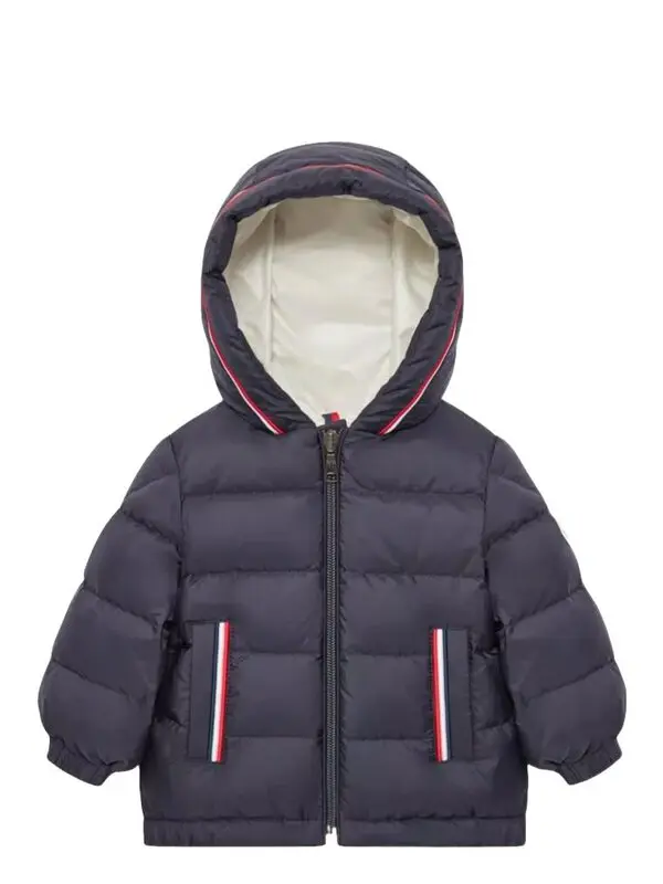 Moncler Logo Patch Hooded Down Jacket - Royal Blue