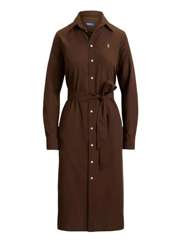 Polo Ralph Lauren Belted Shirt Dress - Dark Brown