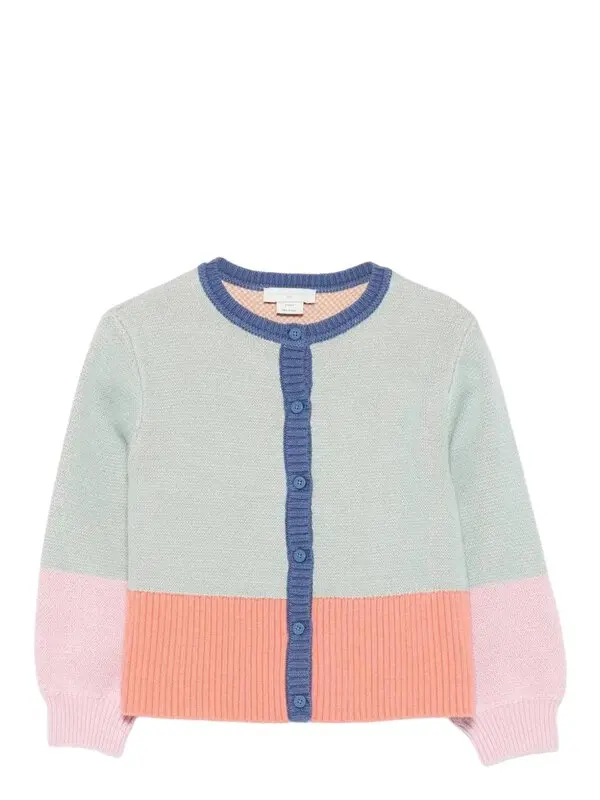 Stella McCartney Colour-block Bird Detail Cardigan - Light Green
