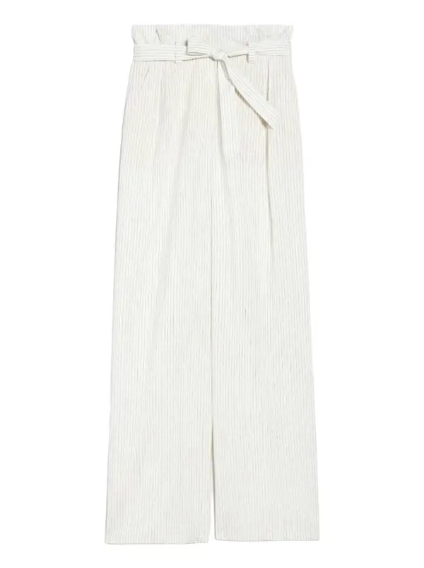 Max Mara Striped Wide-leg Trousers - White