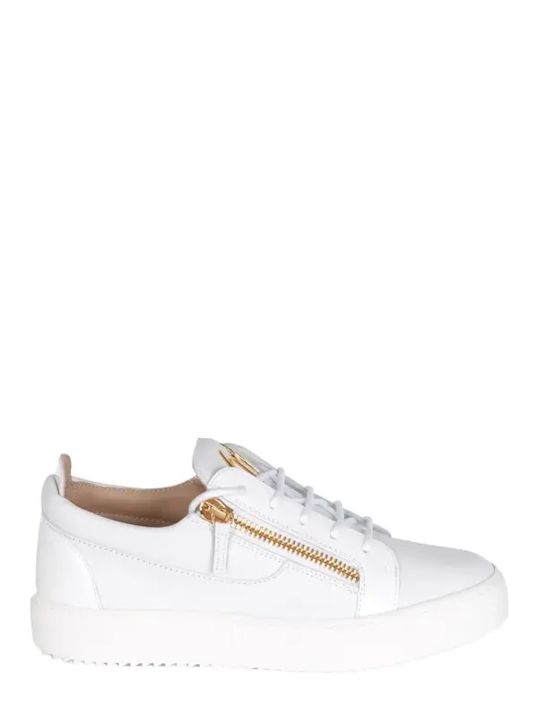 GIUSEPPE ZANOTTI Zip-detailed Low-top Sneakers - White