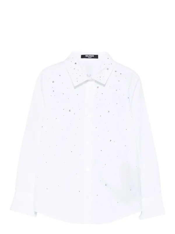 Balmain Crystal-embellished Poplin Shirt - White