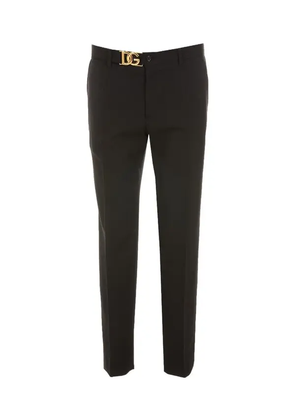 Dolce & Gabbana Logo Plaque Trousers - Black