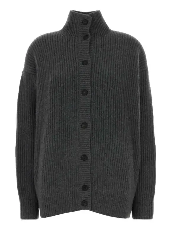 Prada High-neck Ribbed Knit Button-up Cardigan - No