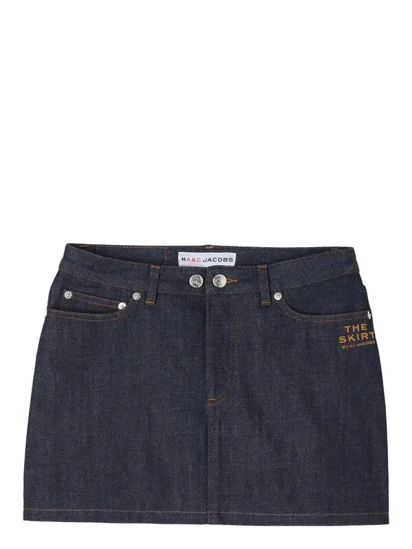 A.p.c. X Marc Jacobs Logo Patch Denim Mini Skirt - Indigo